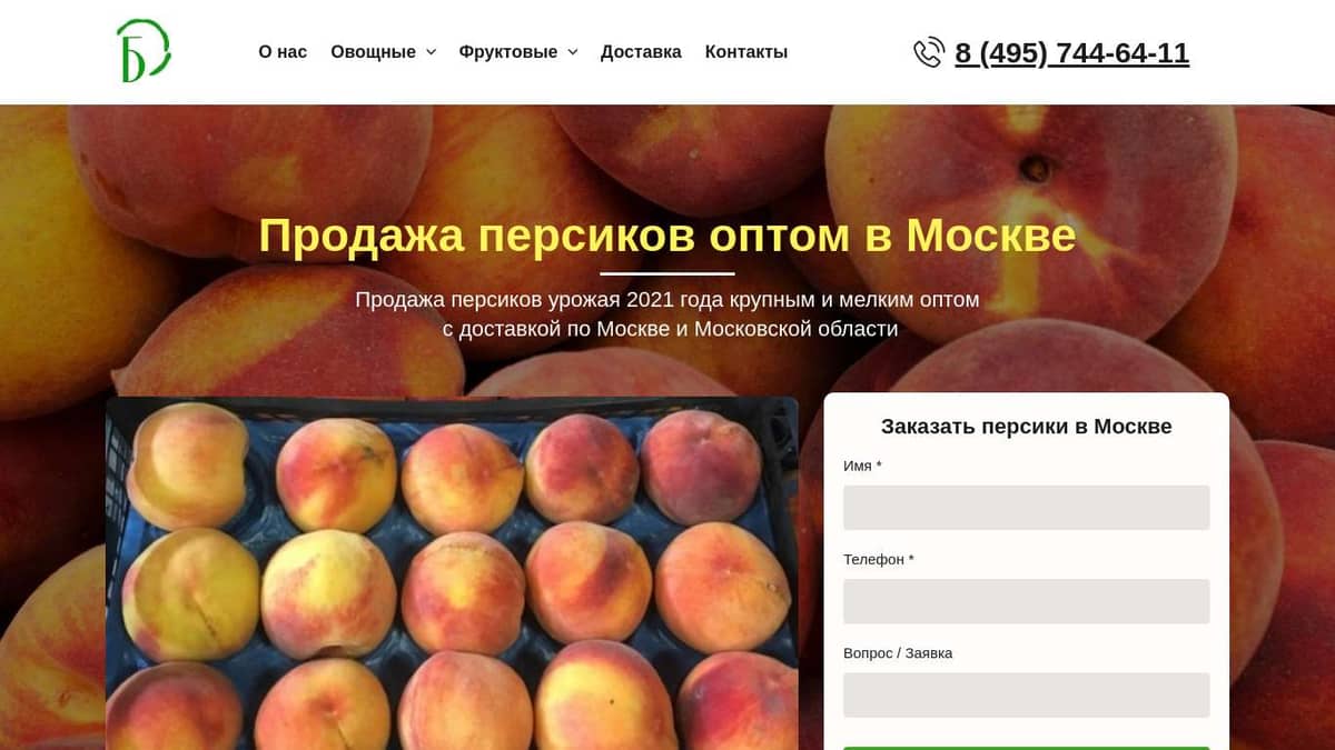 Купить персики в Москве - продажа персиков оптом от производителя Москвы
